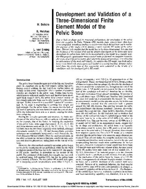 pdf development and validation of a three dimensional finite element