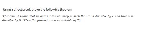 Solved Using A Direct Proof Prove The Following Theorem Chegg Com