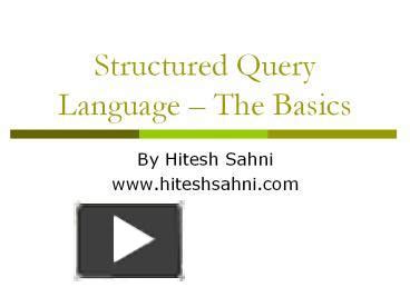 SQL Tutorial Presentation Free To Download