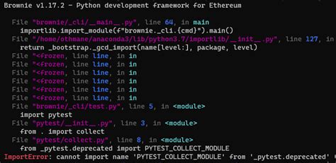 Python Can T Run Tests With Brownie Stack Overflow