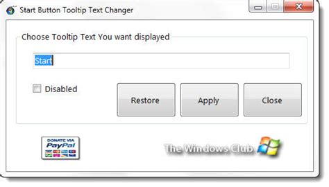 Download Start Button Tooltip Text Changer V1 0 Freeware AfterDawn Software Downloads