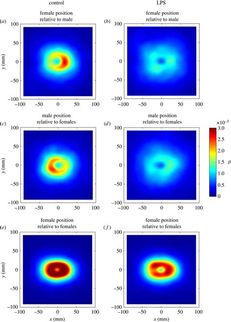 Plots Showing The Relative Frequency P That Females Occupied Given Download Scientific