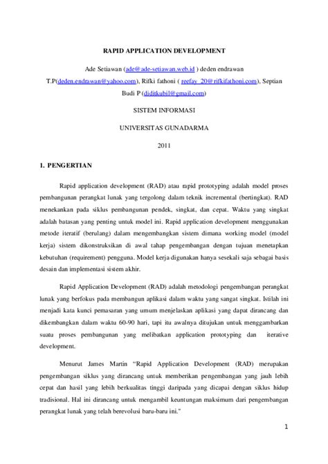 Pdf Rapid Application Development