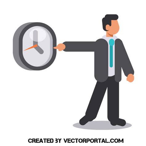 Man Pointing At A Clock Royalty Free Stock Vector Images And Clip Art