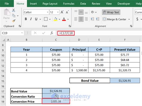 how to create convertible bond pricing model in excel