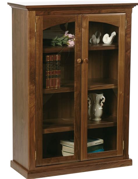 Salem Bookcase With Full Length Glass Doors Amish Originals Furniture