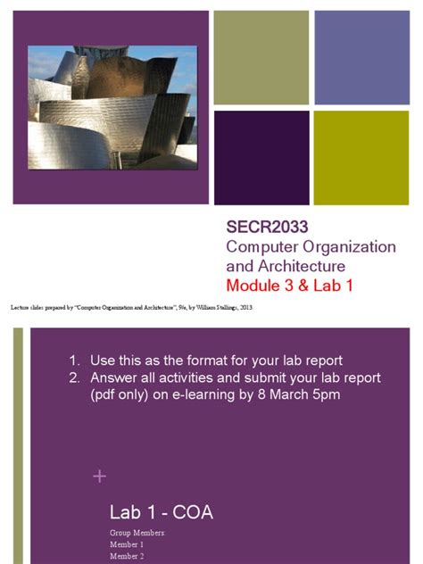 secr2033 computer organization and architecture module 3 and lab 1 pdf