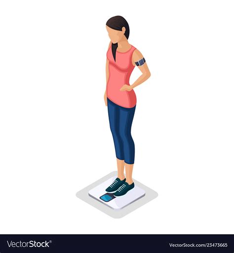 Isometric Girl Young People Gadgets Royalty Free Vector