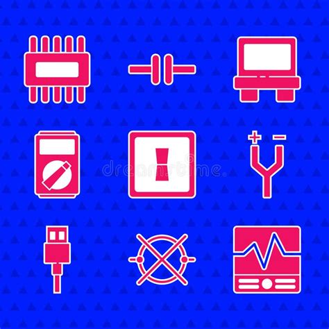 Set Electric Light Switch Circuit Scheme Electrical Measuring Instruments Cable Usb Cord