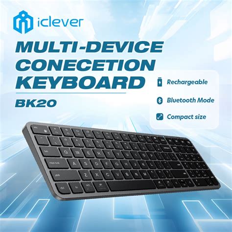 iclever bk20 bluetooth keyboard wireless keyboard with numeric keypad multi device