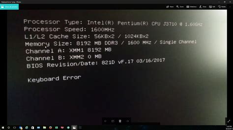 solved on start up i get an error message keyboard error hp