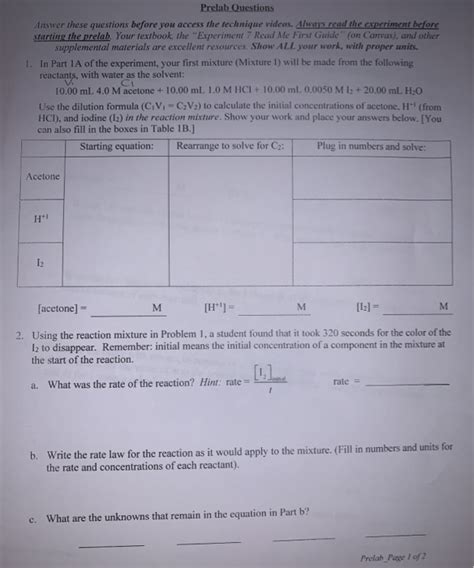 Solved Prelab Ouestions Answer These Questions Before You