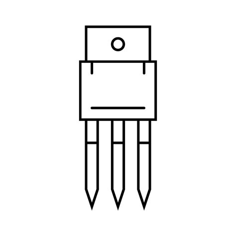 Transistor Electronic Component Line Icon Vector Illustration 35272384