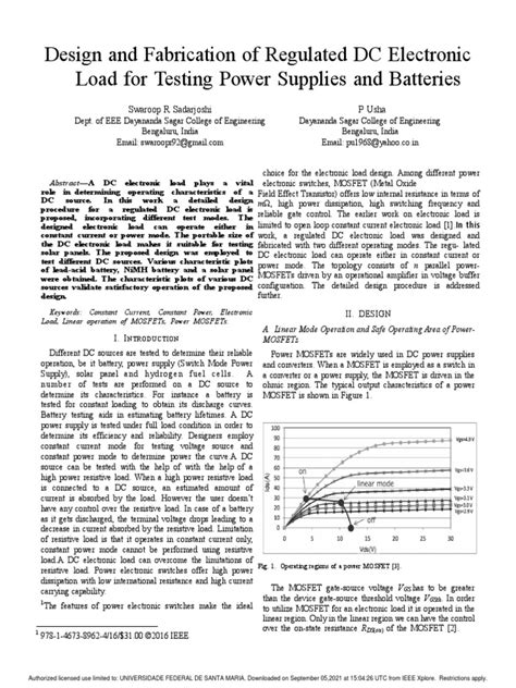 Design And Fabrication Of Regulated Dc Electronic Load For Testing Power