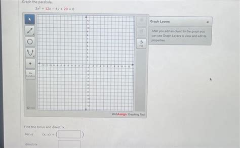 Solved Graph The Parabola 3x212x−4y200 Graph Layers Aler