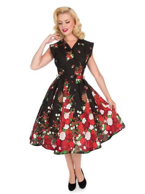 Retro Pin Up šaty Kytice Dedoles