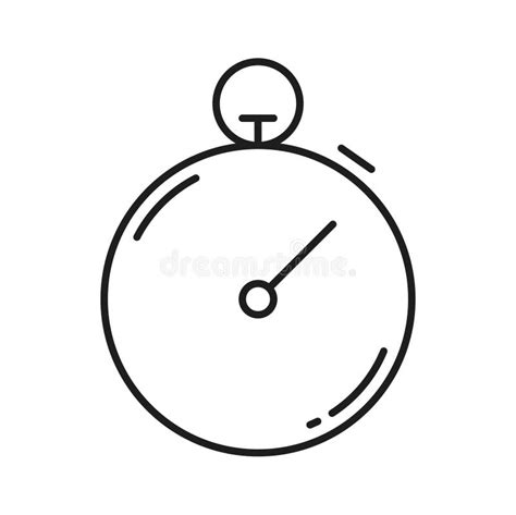 Stopwatch Clock Timer Chronometer Outline Icon Stock Vector Illustration Of Second Round