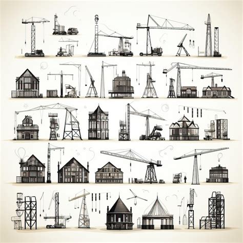 Premium Vector Geometric Vector Construction Icons On White Background