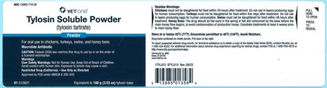 Tylosin Soluble Powder Mwivetone Veterinary Package Insert