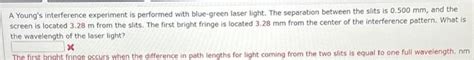 Solved A Youngs Interference Experiment Is Performed With
