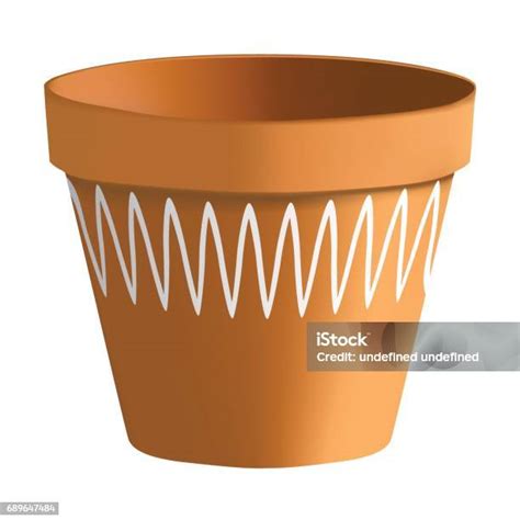흰색 배경에 3d 실사 점토 냄비입니다 식물과 꽃에 대 한 패턴으로 찰 흙의 냄비 갈색에 대한 스톡 벡터 아트 및 기타 이미지 갈색 개념 꽃병 Istock
