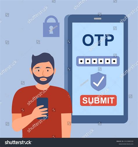 Man Using Security Otp One Time Stock Vector Royalty Free Shutterstock