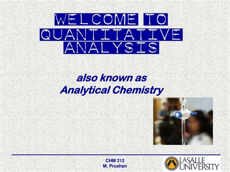 Ppt Introduction To Analytical Chemistry The Science Of Chemical