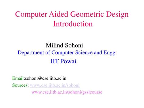 Ppt Computer Aided Geometric Design Introduction Powerpoint Presentation Id4400363