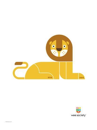 Wee Alphas Leo The Lion Giclee Print Wee Society
