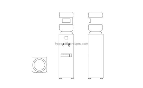 Water Dispenser Plan And Elevation Views Autocad Block Free Cad Floor Plans