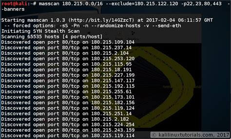 How To Use Masscan To Enumerate Large Number Of Hosts Quickly Kali