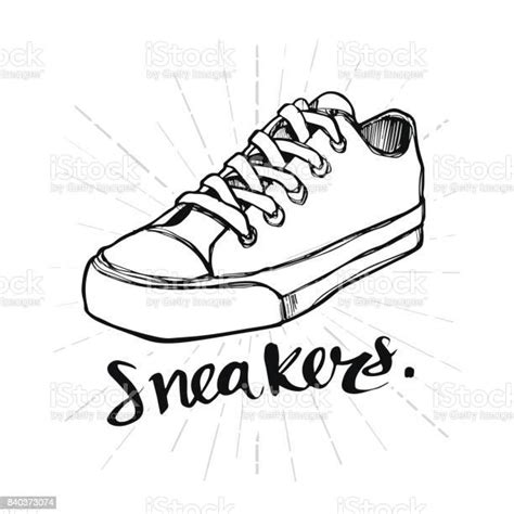 손으로 그린 서 스 니 커 즈 아이콘 디자인 레터링 서 예 벡터 일러스트 레이 션 걷기에 대한 스톡 벡터 아트 및 기타 이미지 걷기 기업 재무와 산업 날씬한 Istock