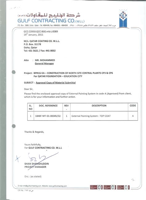 Client Submittal Approval Qatar Coating Co And Suroor Baliyoor