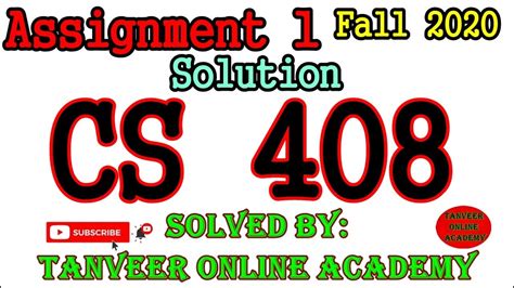 Cs408 Assignment 1 Solution Fall 2020 Cs 408 Youtube