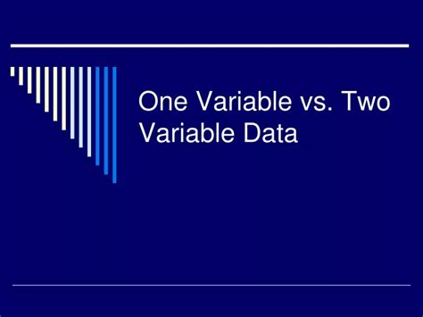Ppt One Variable Vs Two Variable Data Analysis Powerpoint