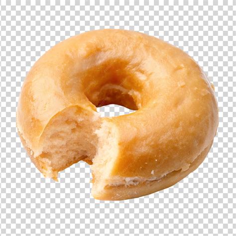 One Bite Missing Of Plain Donut Isolated On White Background Premium Ai Generated Psd