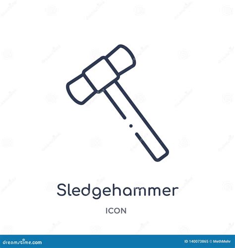 Linear Sledgehammer Icon From General Outline Collection Thin Line Sledgehammer Icon Isolated