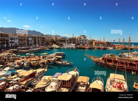 Historic Harbour And The Old Town In Kyrenia Girne On The Island Of