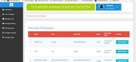 Tourism Management System Using PHP With Source Code Source Code Projects