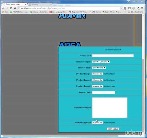 Dynamic Website In Php And Mysql Part 13 Insert Product 2 Youtube