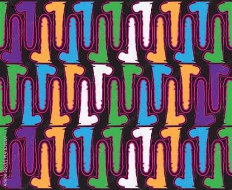 Vecteur Stock Sex Toys Background Fetish Icons Pattern Multicolor