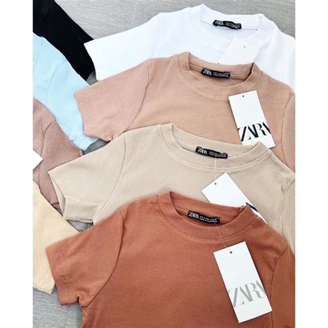 Zara Ribbed Tshirt Not Cropped Shopee Philippines
