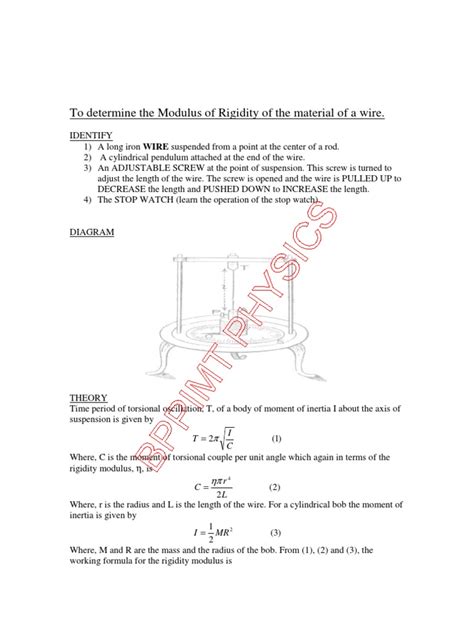 Modulus Of Rigidity Pdf Pendulum Physical Quantities