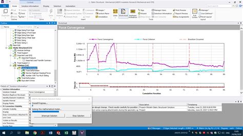 convergence error on static structural analysis of wing assembly