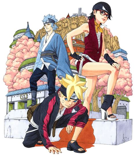 Boruto Sarada And Mitsuki Cover Full Render By Mauri7super On Deviantart