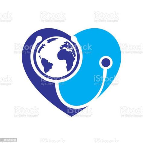 세계 케어 벡터 로고 템플릿 글로브 사인 및 청진기 의사 벡터 로고 디자인 템플릿 과학에 대한 스톡 벡터 아트 및 기타 이미지 과학 로고 건강관리와 의술 Istock