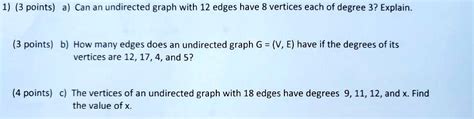 solved a can an undirected graph with 12 edges have 8 vertices each