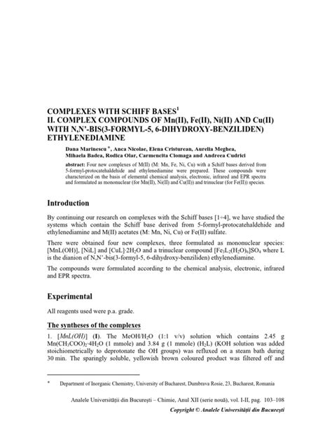 Pdf Complexes With Schiff Bases Dokumen Tips