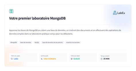 Votre Premier Lab Mongodb Bases De Données Nosql Labex
