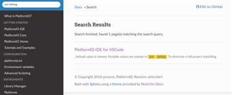 Debug Vs Debug Skip Pre Debug Issue Platformio Platformio Docs GitHub
